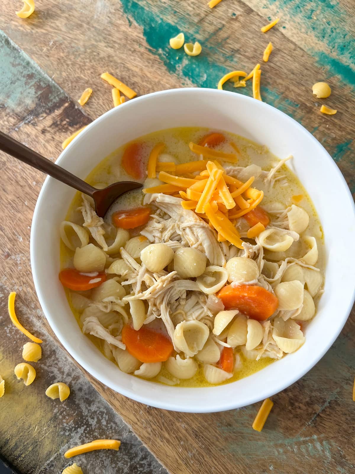 Chicken Noodle Mac n Cheese Soup - Up North Nosh