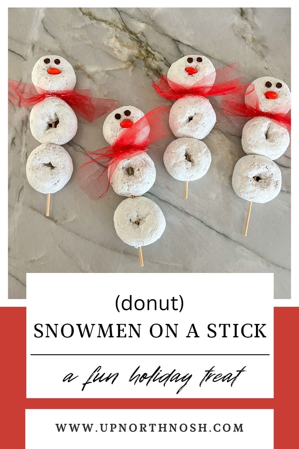 Donut Snowman Skewers - Up North Nosh