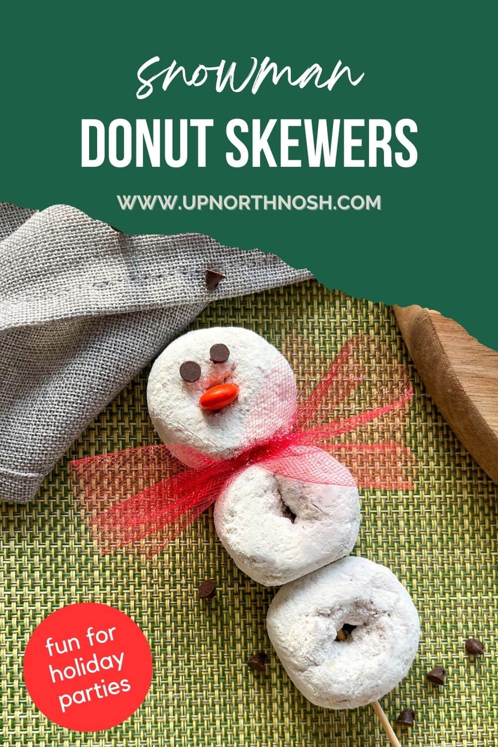 Donut Snowman Skewers - Up North Nosh