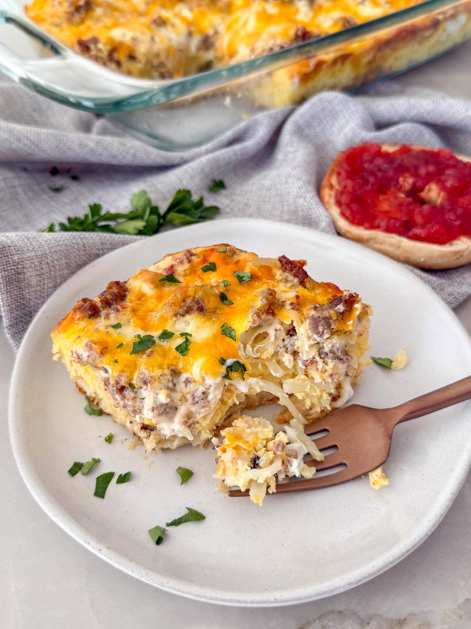 Breakfast Casserole with Cream Cheese and Crescent Rolls - Up North Nosh