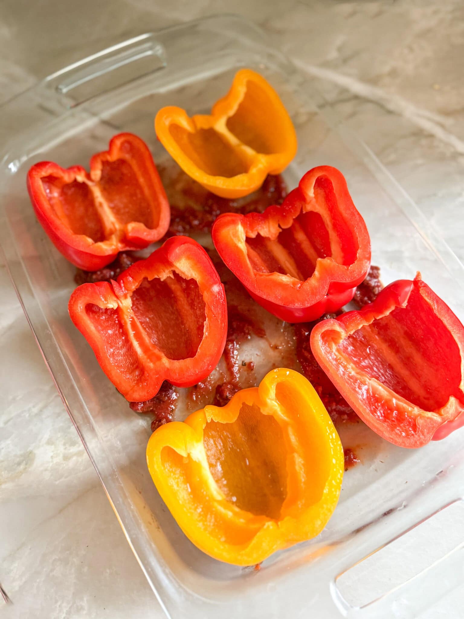 Italian Stuffed Peppers with Meat Sauce - Up North Nosh