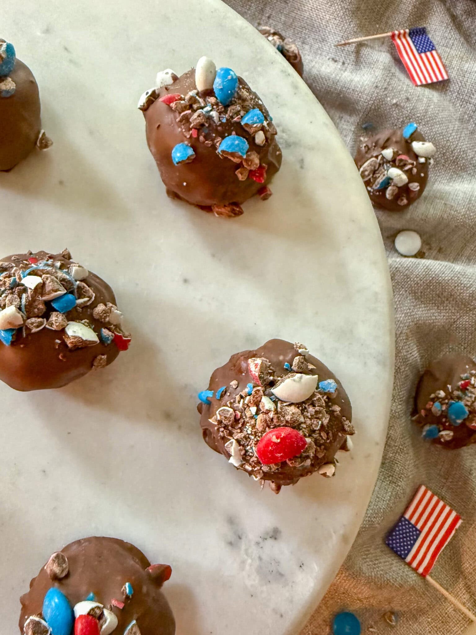 Patriotic Peanut Butter Bon-Bons - Up North Nosh