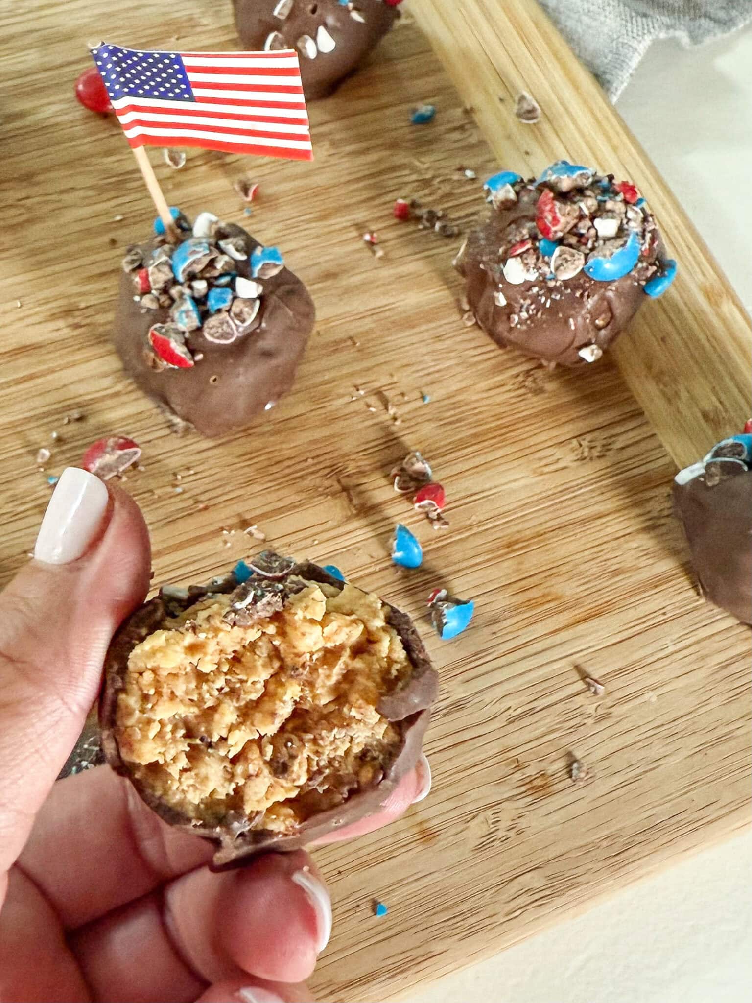 Patriotic Peanut Butter Bon-Bons - Up North Nosh